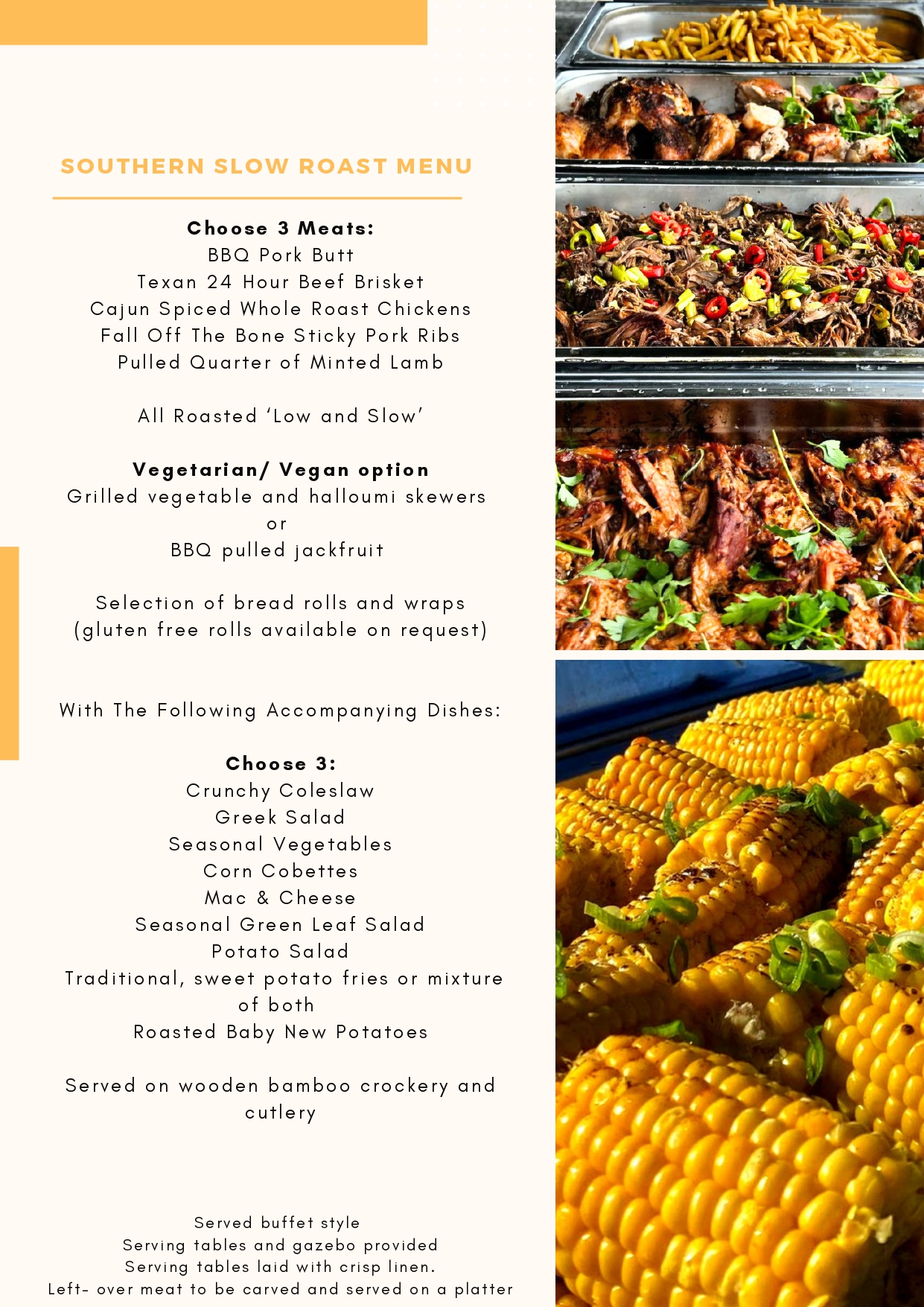 Southern Slow Roast Menu - Spitting Pig Pembrokeshire